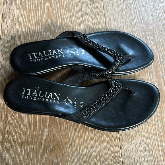 Italian Shoemakers | Shoes | Italian Shoemakers Black Beaded Sandals ...